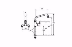 HLK Shop. KWC GASTRO Grossküche chromeline A 300 AD 153 Hebelmischer Schwenkauslauf 360° mit ...