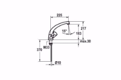 HLK Shop. KWC STAR Küche chromeline A 225 Zweigriffmischer Schwenkauslauf 160° Neoperl Cascade ...