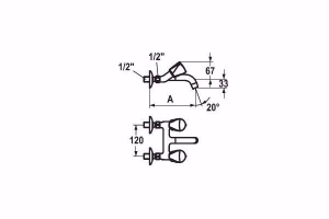 HLK Shop. KWC STAR Küche chromeline A 225 AD 120 Zweigriffmischer Auslauf fest Neoperl Cascade ...