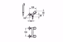 HLK Shop. KWC STAR Dusche chromeline AD 153 Zweigriffmischer, Chromeline AD153, Art.Nr. : K.21. ...