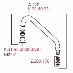 HLK Shop. KWC STAR Auslauf Stand Swk A220, Chromeline, Art.Nr. : K.33.40.23.000
