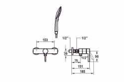 HLK Shop. KWC BEVO Dusche AD 153, ohne Brause und Schlauch, Art.Nr. : 21.422.310.000