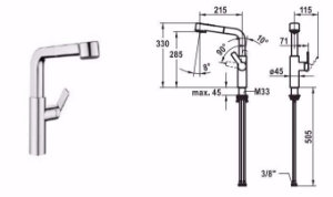 HLK Shop. KWC DOMO , 6.0 Küche chromeline A 225 Hebelmischer Auszugbrause SprayClean - aktive ...